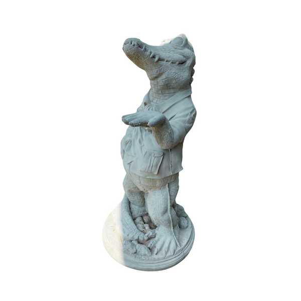 Concrete Alligator Butler Statue – White Elephant Mandeville
