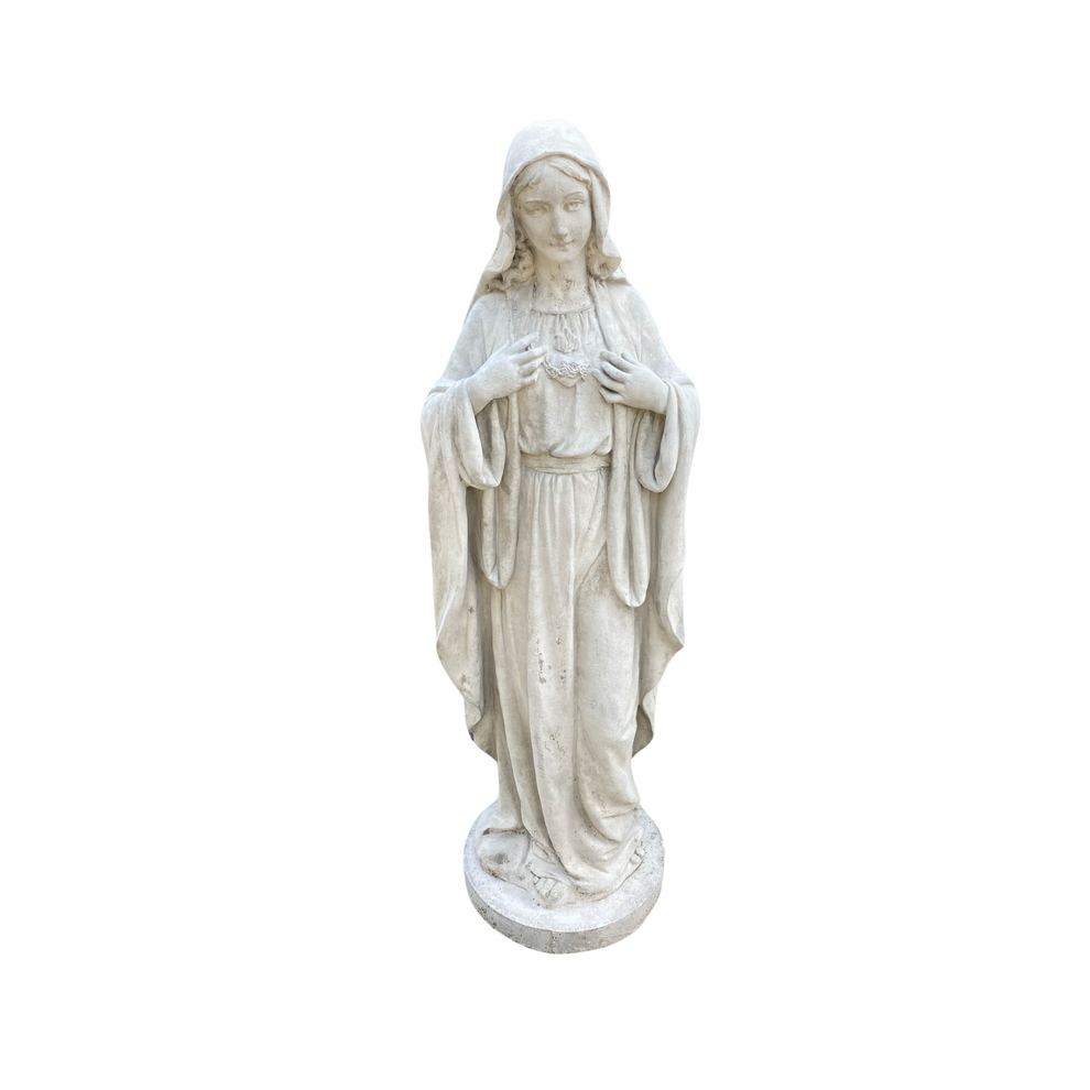 Concrete Mary Tender Toe 38" Statue – White Elephant Mandeville